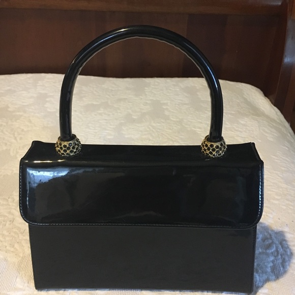 Vintage | Bags | Vintage Black Patent Leather Box Bag | Poshmark